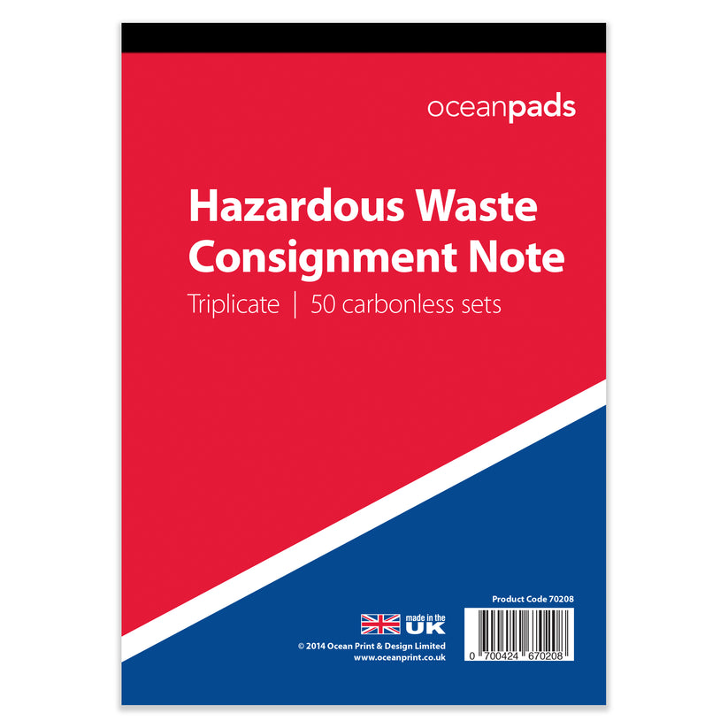 Environment Agency Hazardous Waste Consignment Note HWCN01v112 (70208 ...